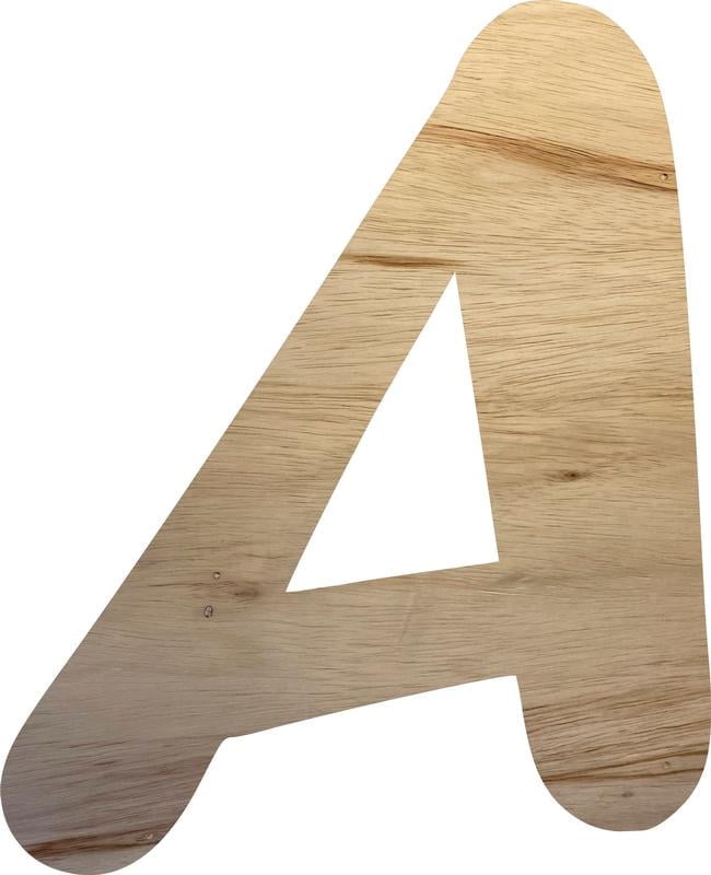 Wood Letter A Craft Shape, Unfinished 3'' Tall Small Kids Wooden Letter ...