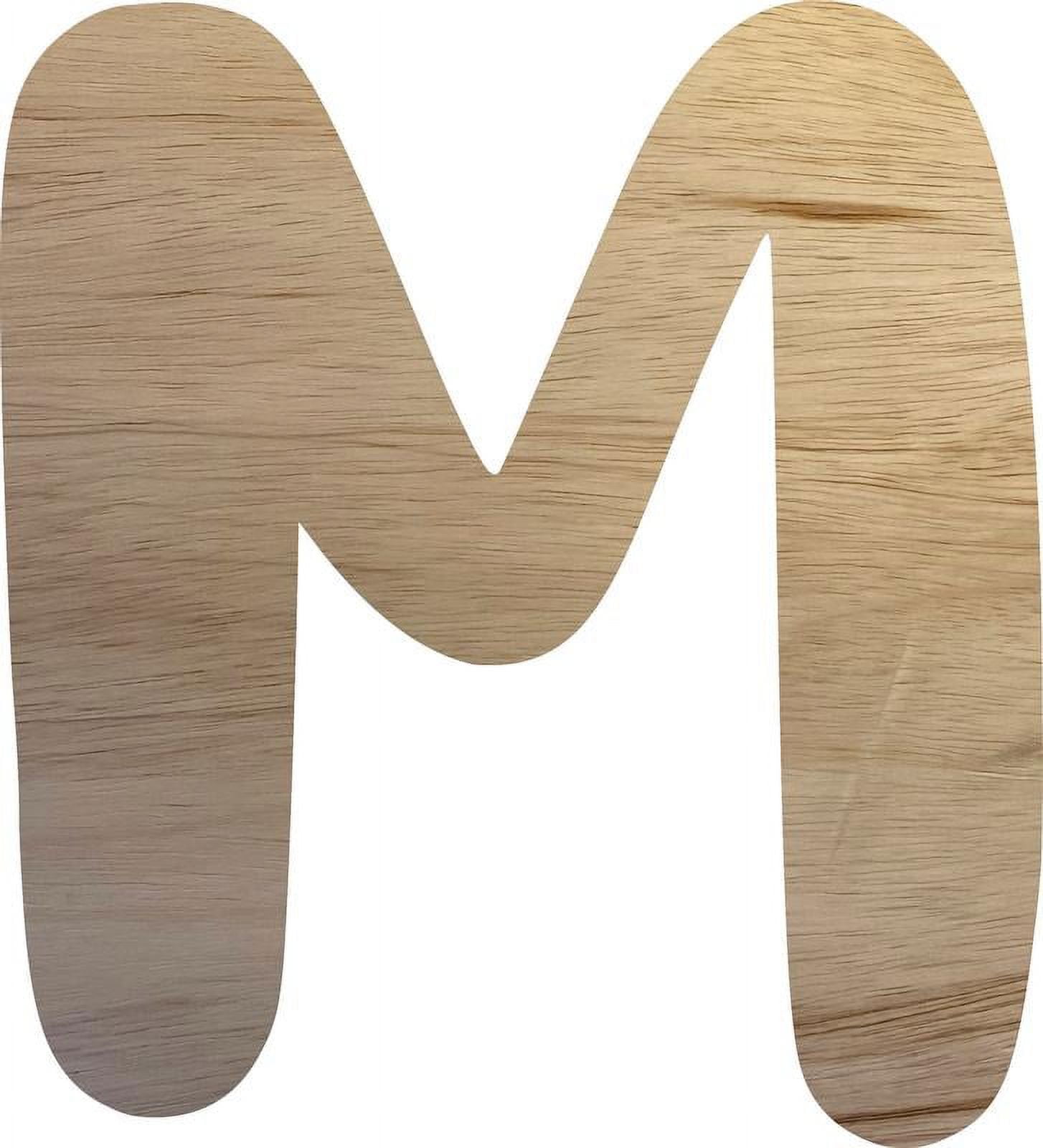 Wood Letter Craft Blank, Unpainted 16'' tall Wooden Letter M, Bright ...
