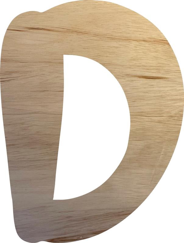 Wood Letter D Craft Shape, Unfinished 5'' Tall Small Kids Wooden Letter ...