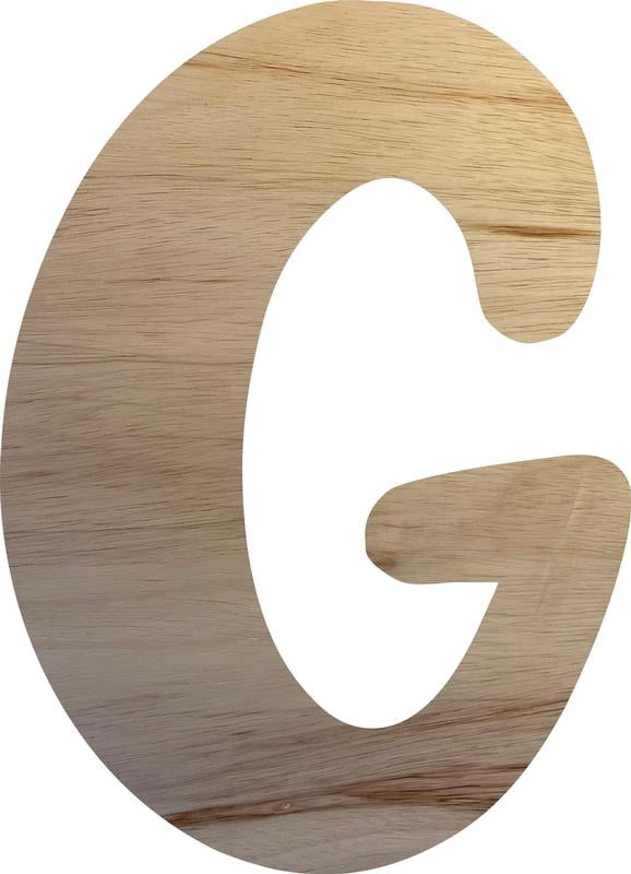 Wood Letter G Craft Shape, Unfinished 12'' Tall Small Kids Wooden ...