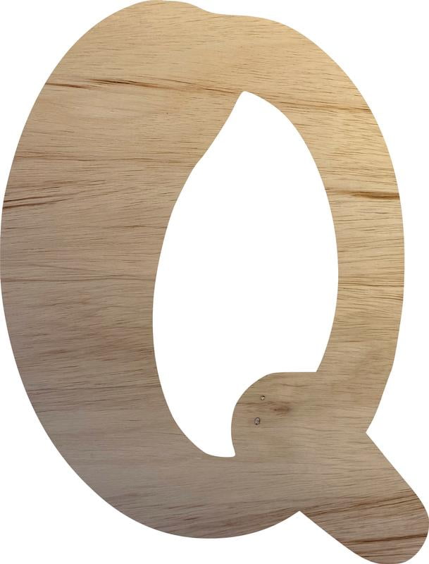 Wood Letter Q Craft Shape, Unfinished 12'' Tall Small Kids Wooden ...
