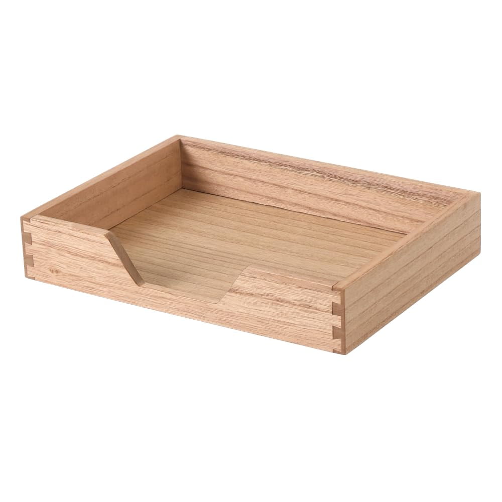 Wood Letter-Size Tray for Office Desktop Organizer - Wooden Front-Load ...