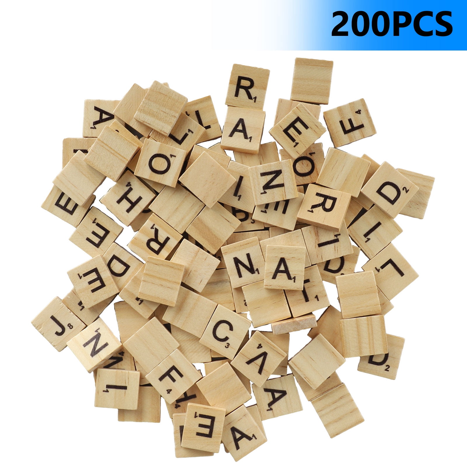 Wood Letter Tiles, 100pcs A-Z Capital Letters, Scrabble Tiles for ...