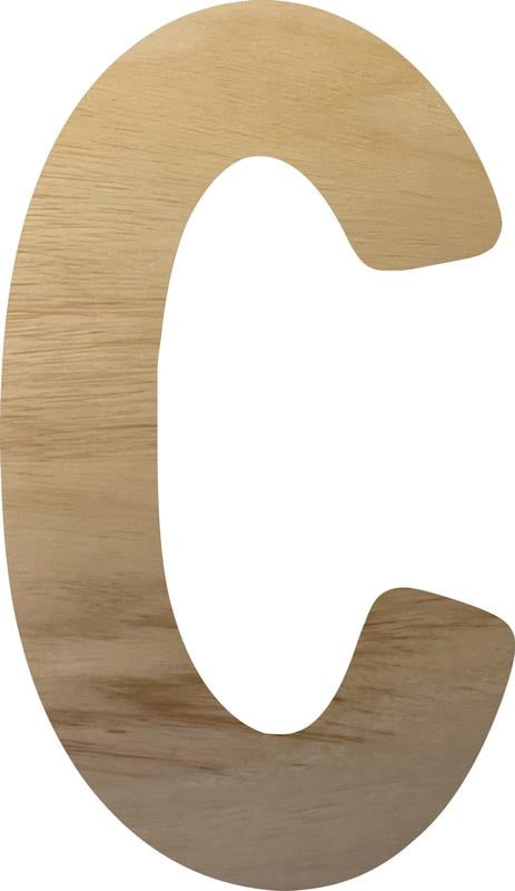 Wood Letter Unfinished Craft, 6'' Tall Wooden Alphabet Letter C ...