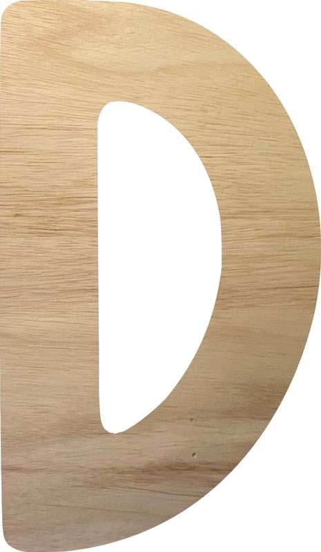Wood Letter Unfinished Craft, 6'' Tall Wooden Alphabet Letter D ...