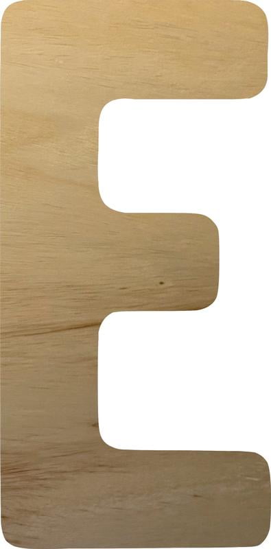 Wood Letter Unfinished Craft, 6'' Tall Wooden Alphabet Letter E ...