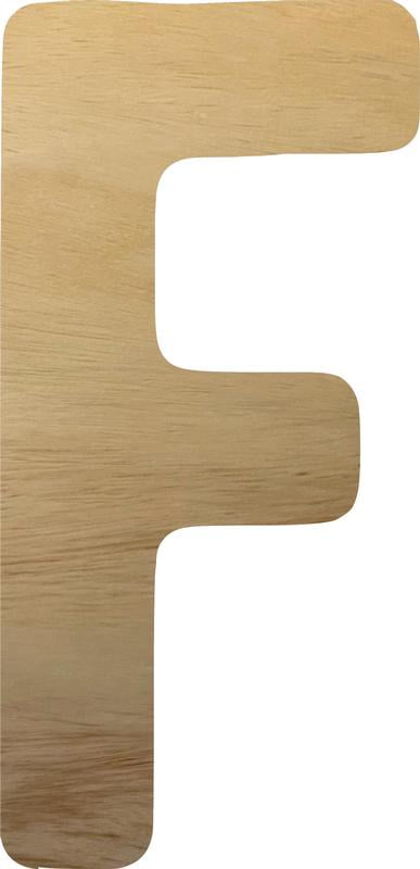 Wood Letter Unfinished Craft, 6'' Tall Wooden Alphabet Letter F ...