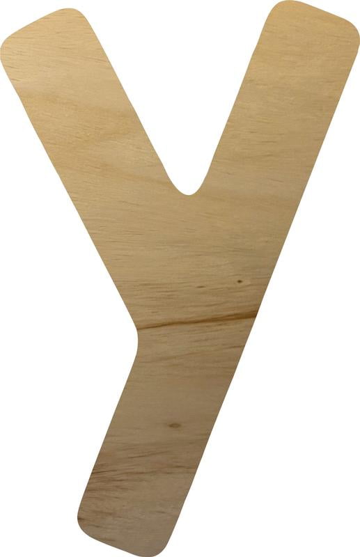 Wood Letter Unfinished Craft, 6'' Tall Wooden Alphabet Letter Y ...