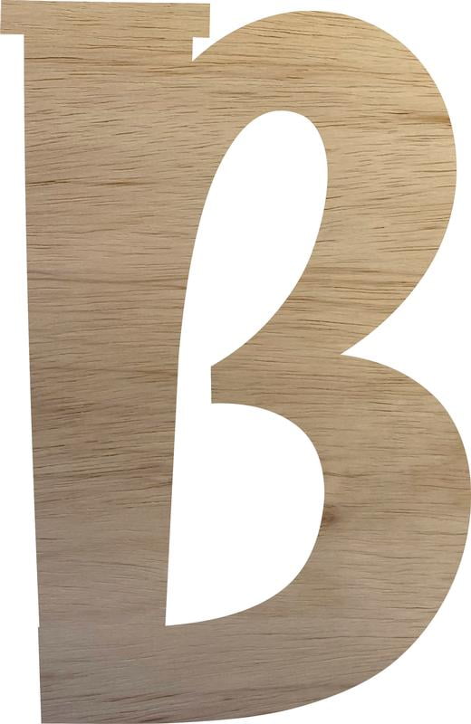 Wood Letter Unfinished Craft B, Paintable Wooden Letter 14'' Tall Small ...