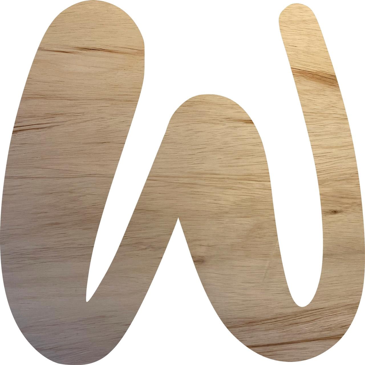 Wood Letter W Craft Shape, Unfinished 6'' Tall Small Kids Wooden Letter ...