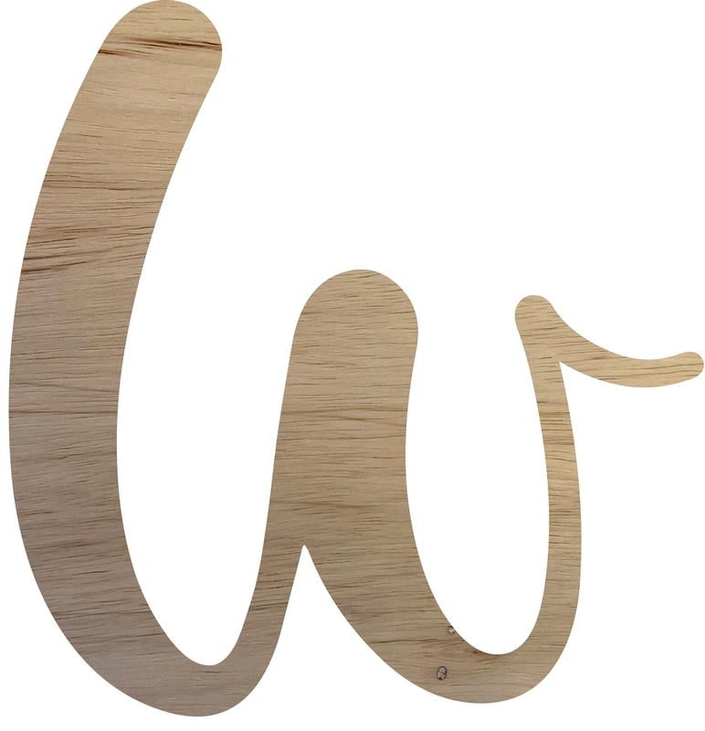 Wood Letter W, Unfinished 4'' Tall Wooden Letter Craft, Paintable Kids ...