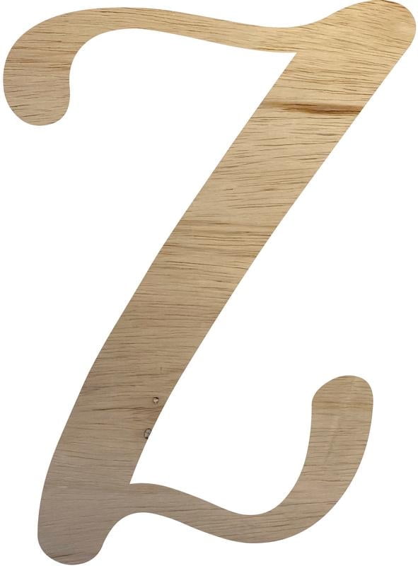 Wood Letter Z, Unfinished 4'' Tall Wooden Letter Craft, Paintable Kids ...