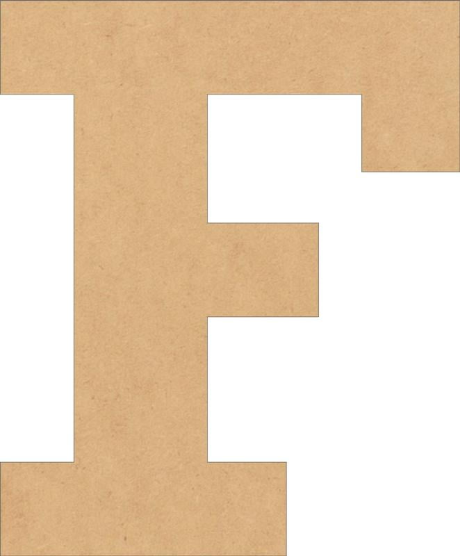 Wood Letters MDF, Unfinished 5'' Tall Rockwell F, Wooden Craft Letter ...