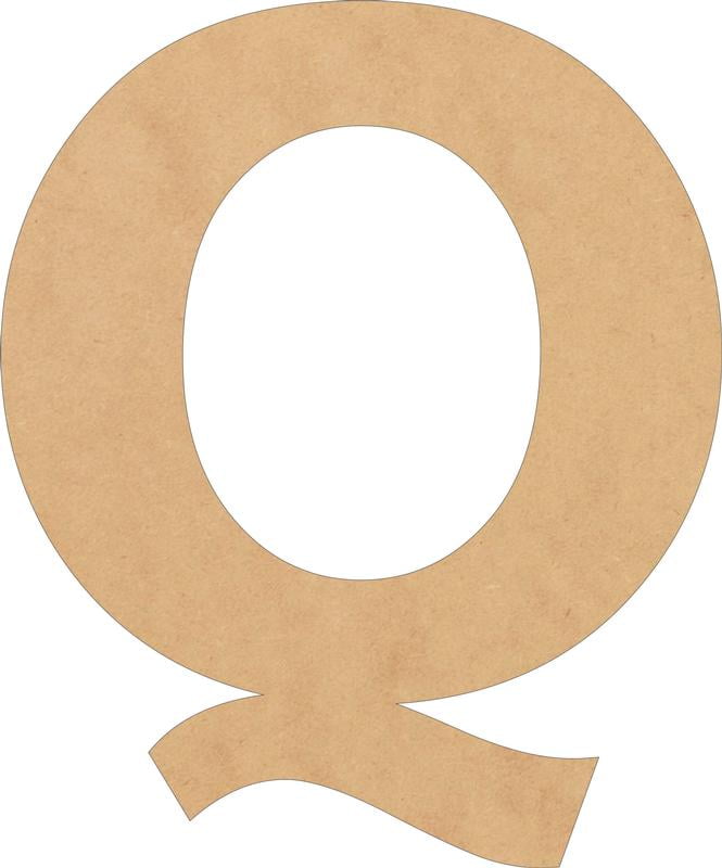 Wood Letters MDF, Unfinished 5'' Tall Rockwell Q, Wooden Craft Letter ...