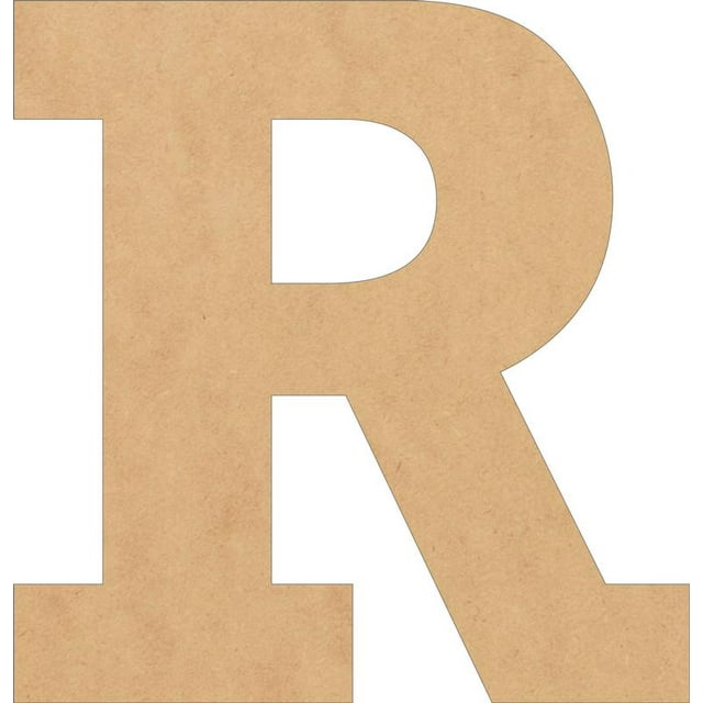 Wood Letters MDF, Unfinished 5'' Tall Rockwell R, Wooden Craft Letter ...