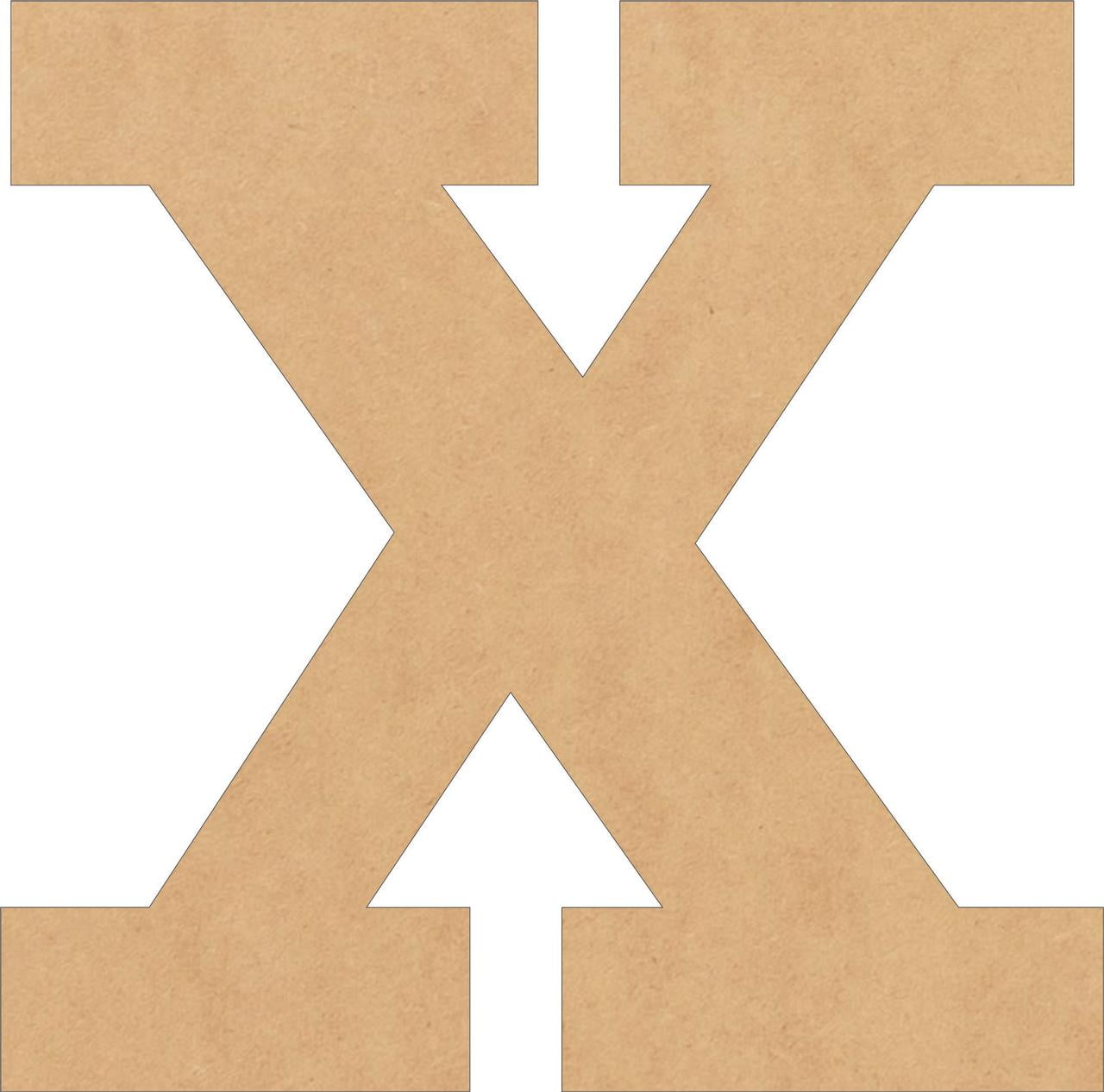 Wood Letters MDF, Unfinished 7'' Tall Rockwell X, Wooden Craft Letter ...