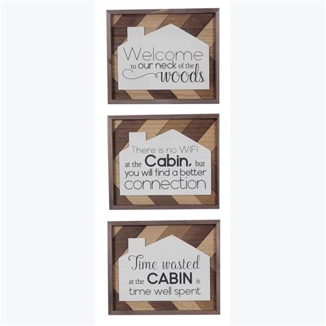 Wood Lodge Cabin Wall Sign, Assorted Color - 3 Piece - Walmart.com