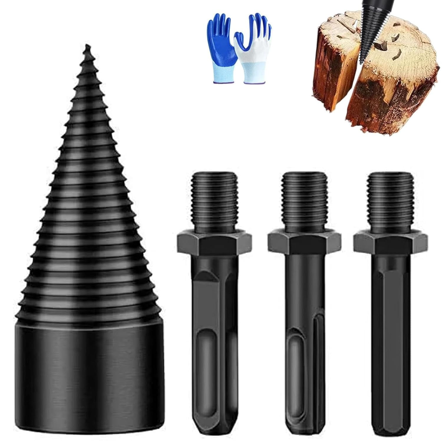 Wood Log Splitter Firewood Drill Bit, Makdledge Firewood Splitter ...