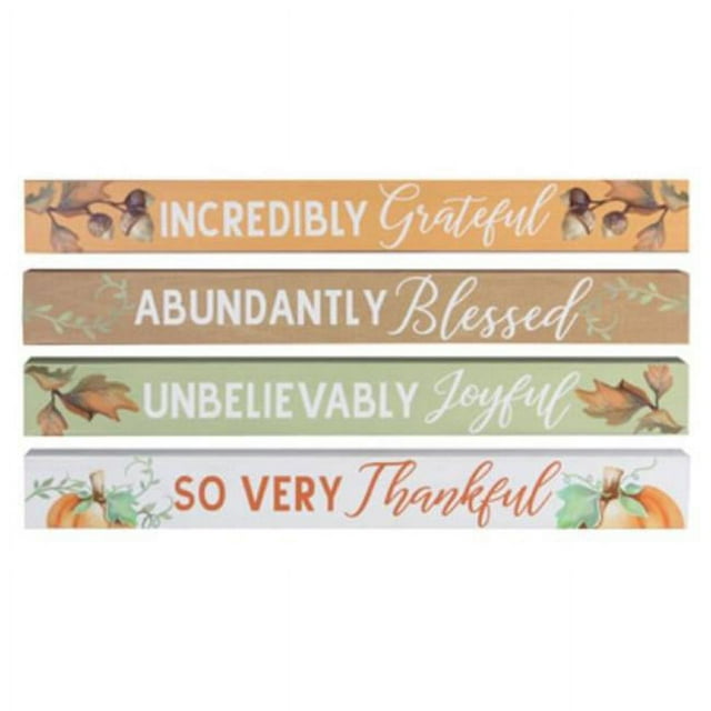 Wood Long Block Fall Tabletop Signs, Assorted Color - 4 Piece - Walmart.com