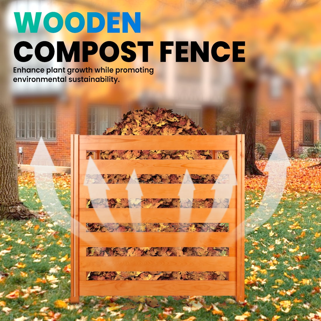 Wood-Look Air Conditioner Fence 3 Panels Set , 36 Inch for AC Unit ...
