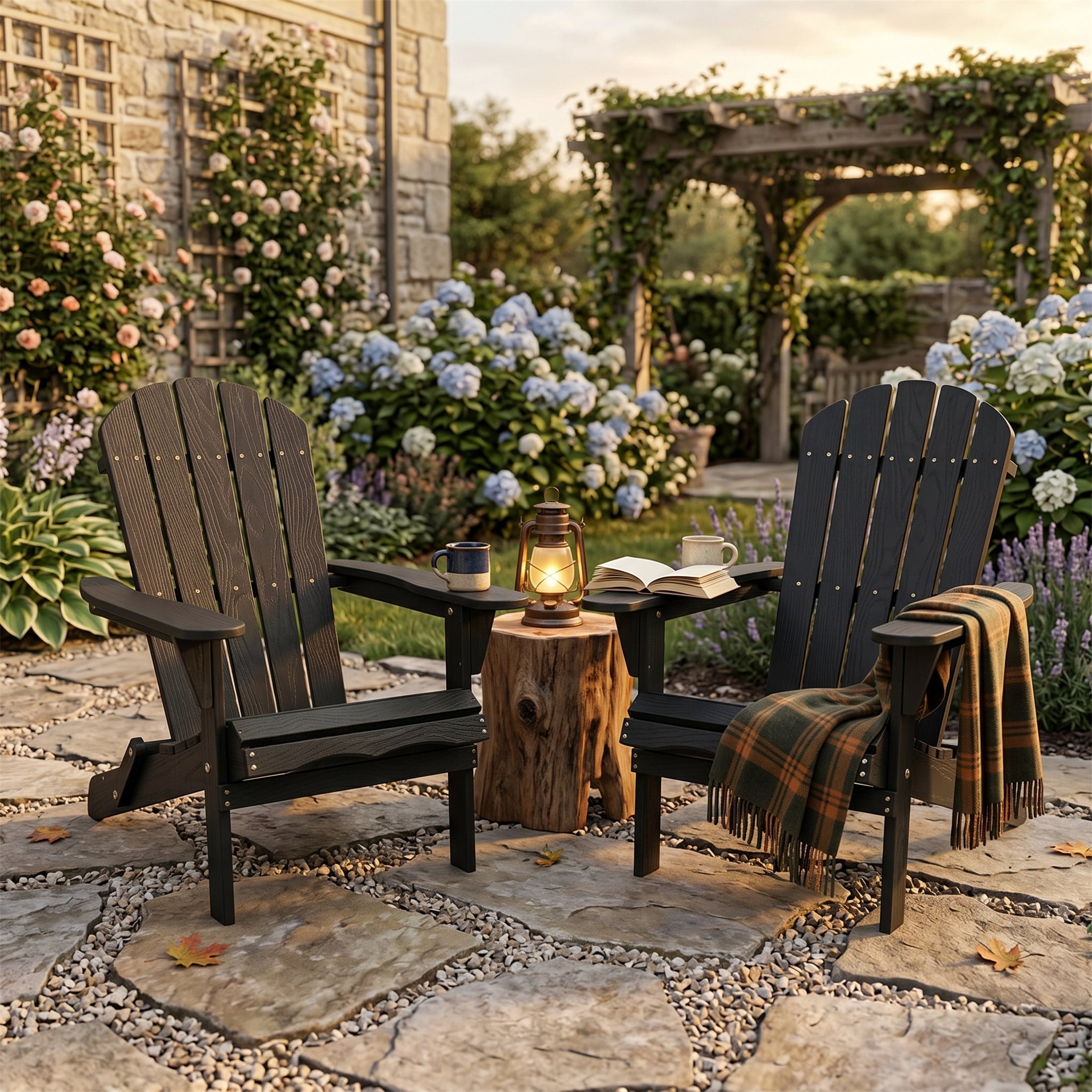 Wood Lounge Patio Chair for Garden, Outdoor Wooden Folding Embossed ...