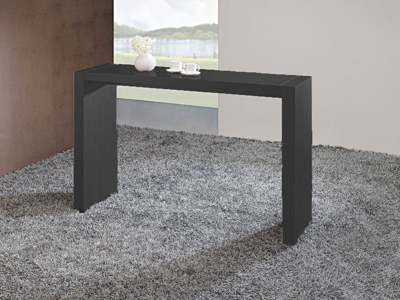 Wood MDF Bar Table with Oak Veneer in Wenge Color 40" Bar Height ...