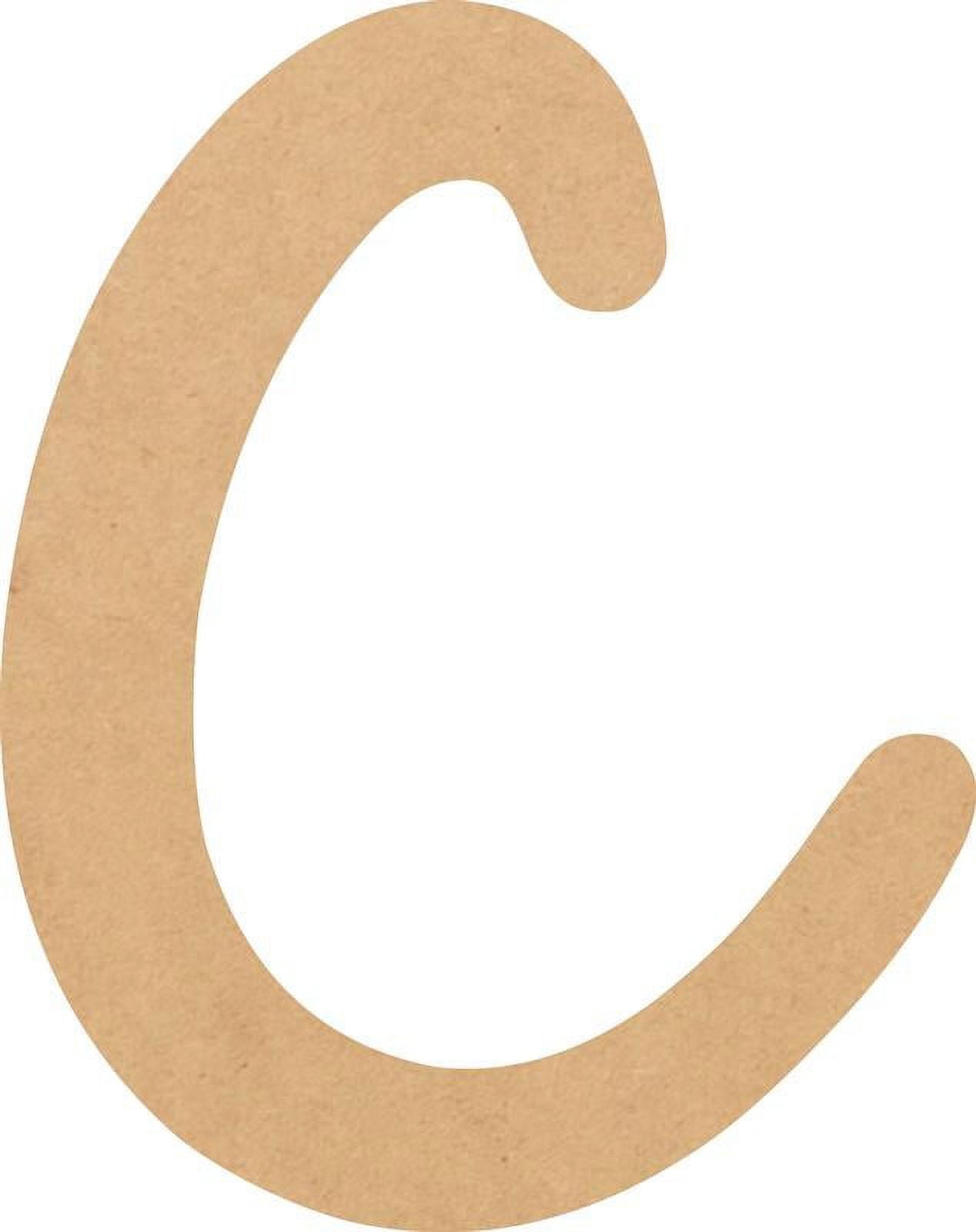 Wood MDF Letter (C) Blank Wood Craft, 7'' Tall Paintable DIY, Script ...