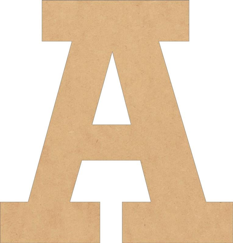 Wood MDF Letters, Unfinished 20'' Tall Rockwell A, Wooden Craft Letter ...