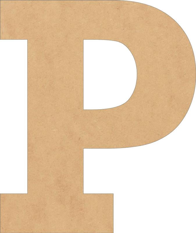 Wood MDF Letters, Unfinished 20'' Tall Rockwell P, Wooden Craft Letter ...