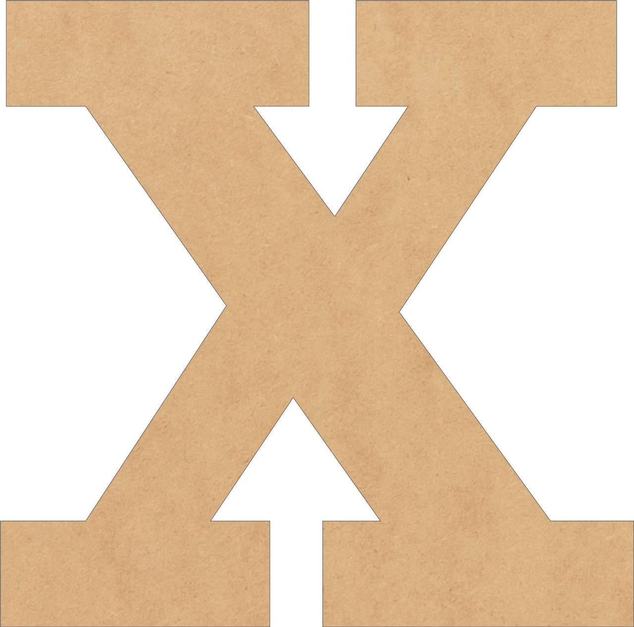 Wood MDF Letters, Unfinished 20'' Tall Rockwell X, Wooden Craft Letter ...