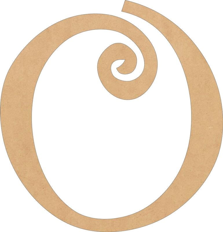Wood MDF Letters, Unfinished 22'' Tall Curlz Monogram O, Wooden Craft ...