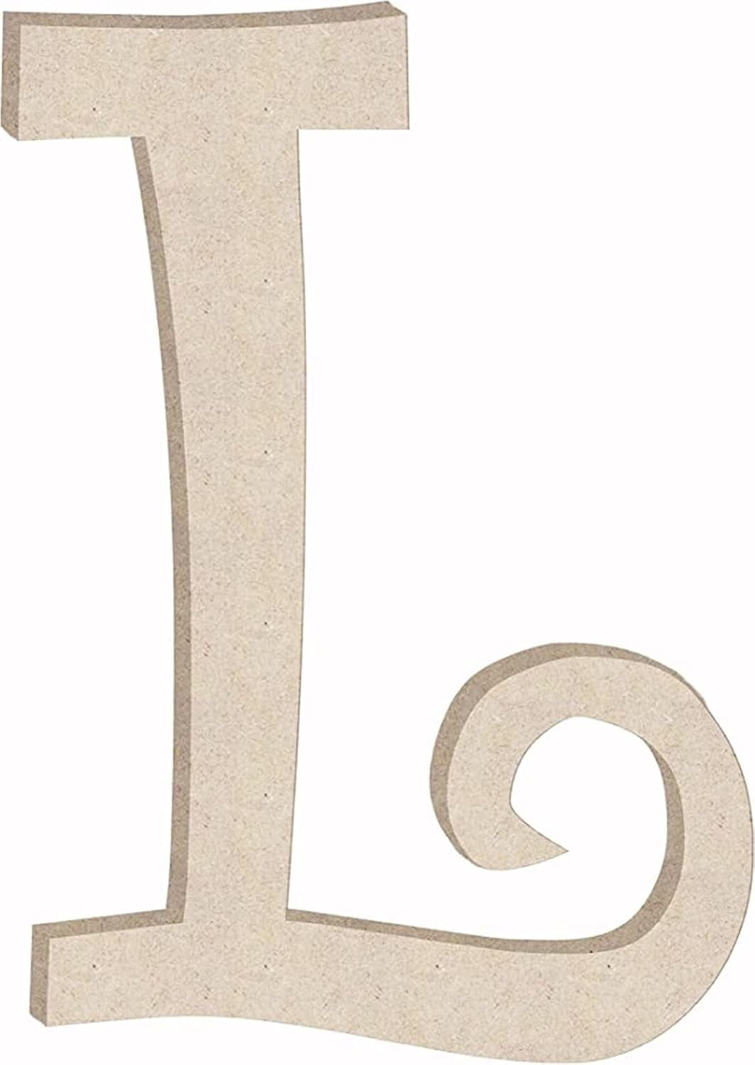 Wood MDF Letters, Unfinished 3'' Tall Curlz Monogram L, Wooden Craft ...