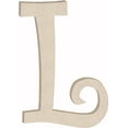 Wood MDF Letters, Unfinished 3'' Tall Curlz Monogram L, Wooden Craft ...