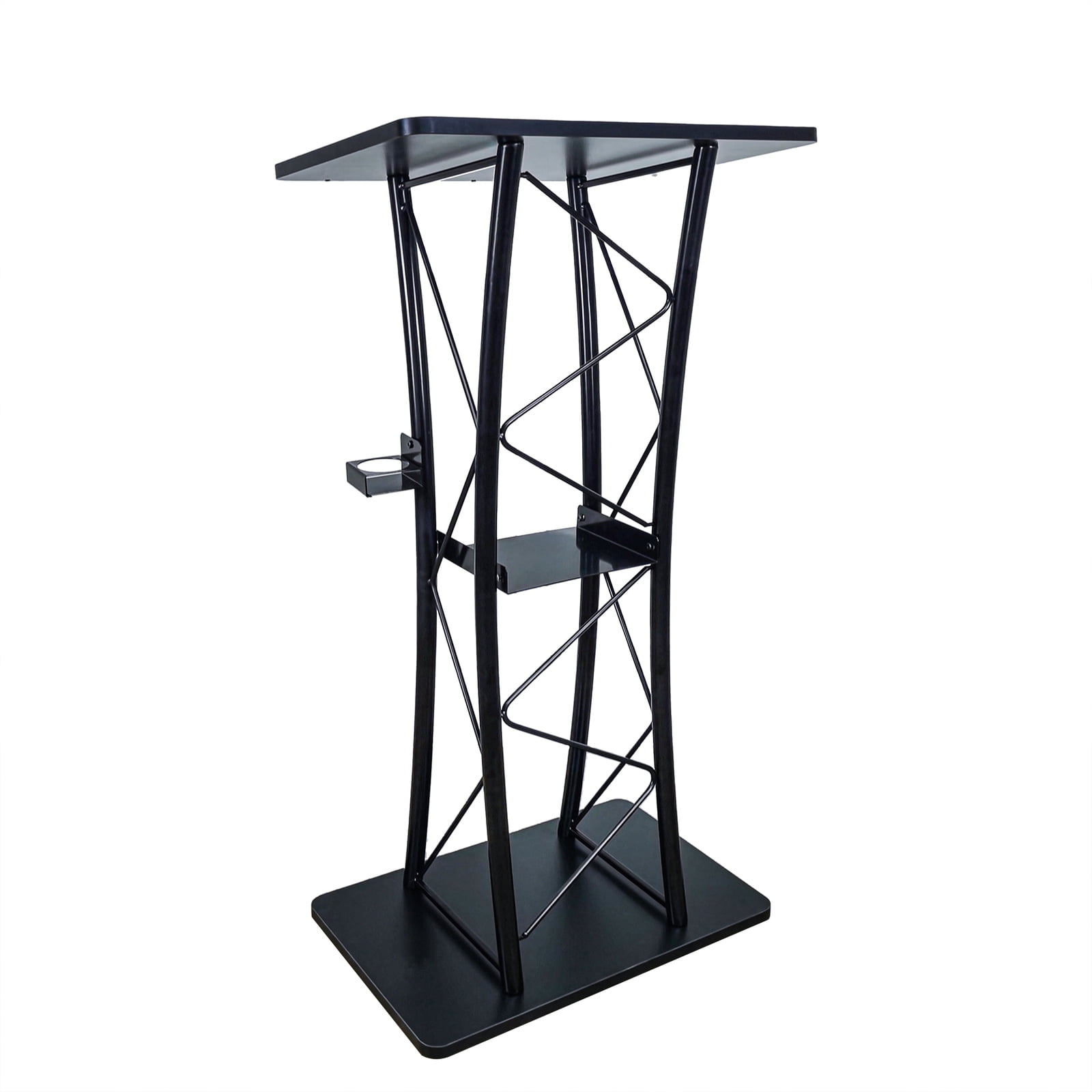 Wood (MDF) Top, Metal Truss Podium Pulpit Lectern 23.8X15.9X46" Cup ...