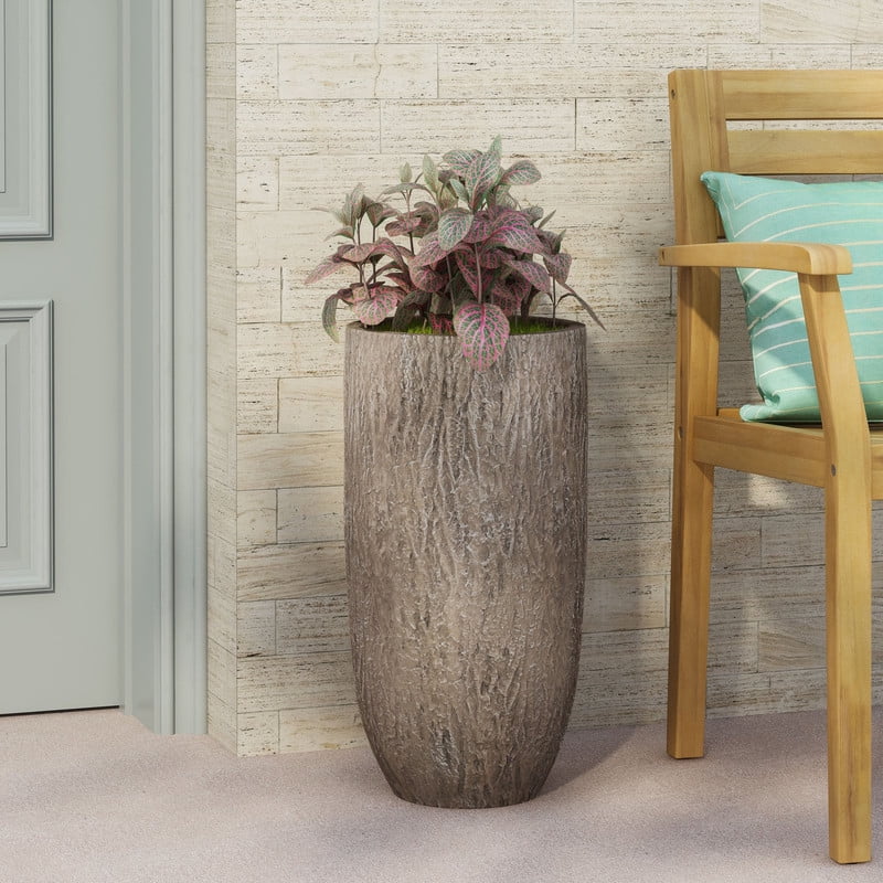 Wood MGO Planter - 8" Natural Flair Plant Pot for Outdoor Greenery ...