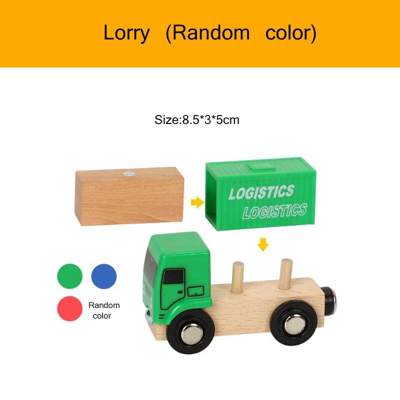 Wood Magnetic Train Plane Wooden Track Railway Helicopter Car Truck ...