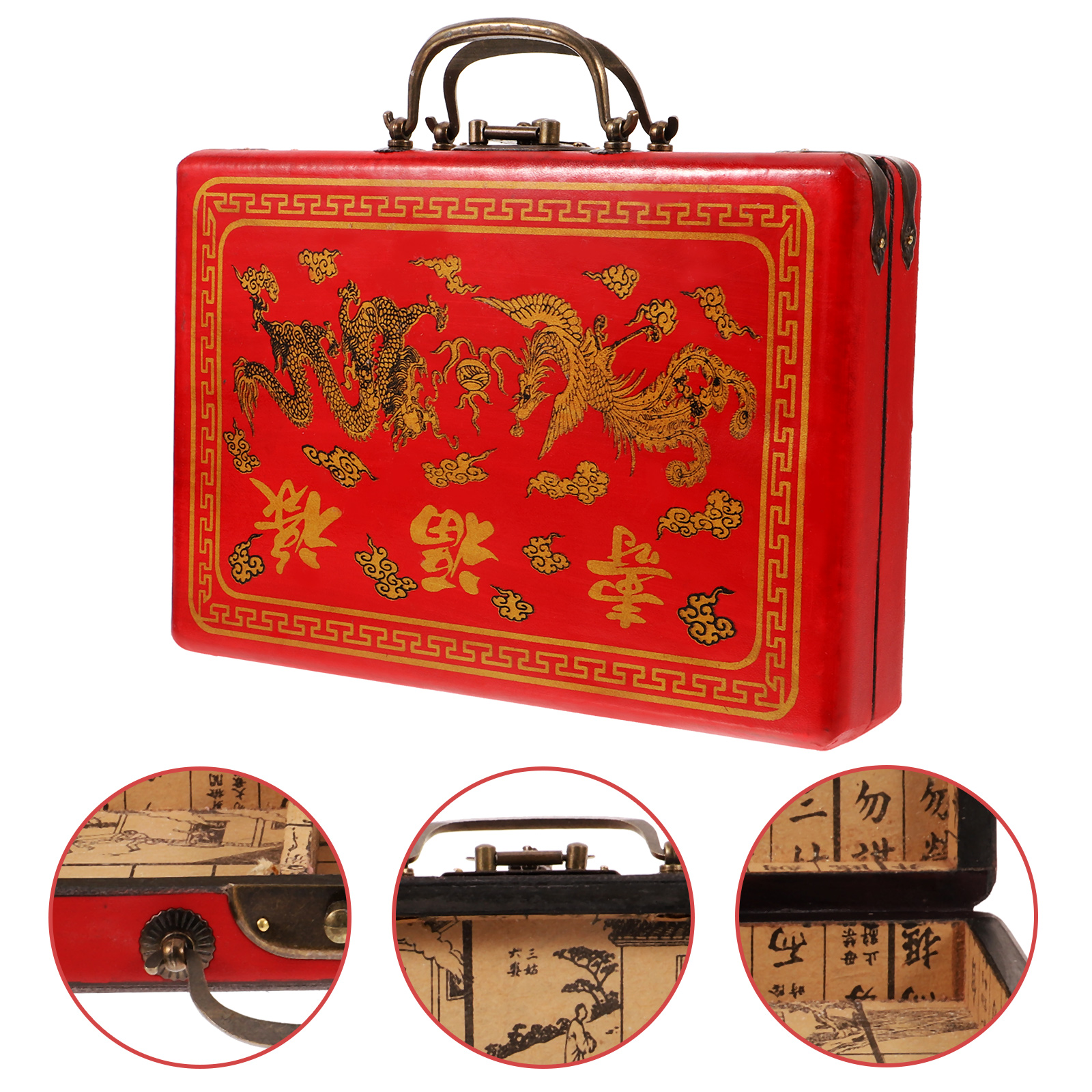 OUNONA Mahjong Box for Traditional Tiles Empty Rectangle Storage Box ...