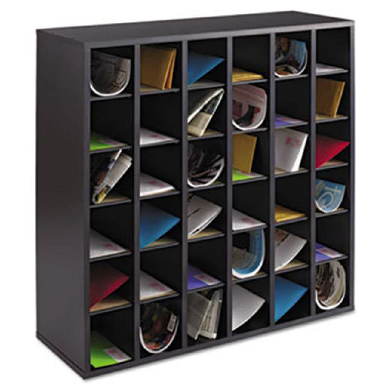 Wood Mail Sorter with Adjustable Dividers, Stackable, 36 Compartments ...