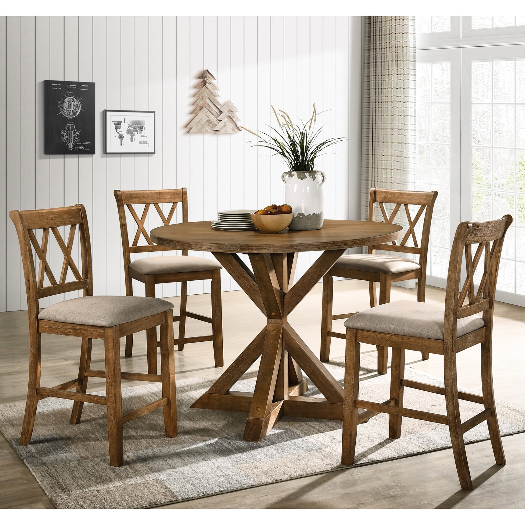 Wood Main Material - Cross - Buck Design Elements - Dining Room Setting ...