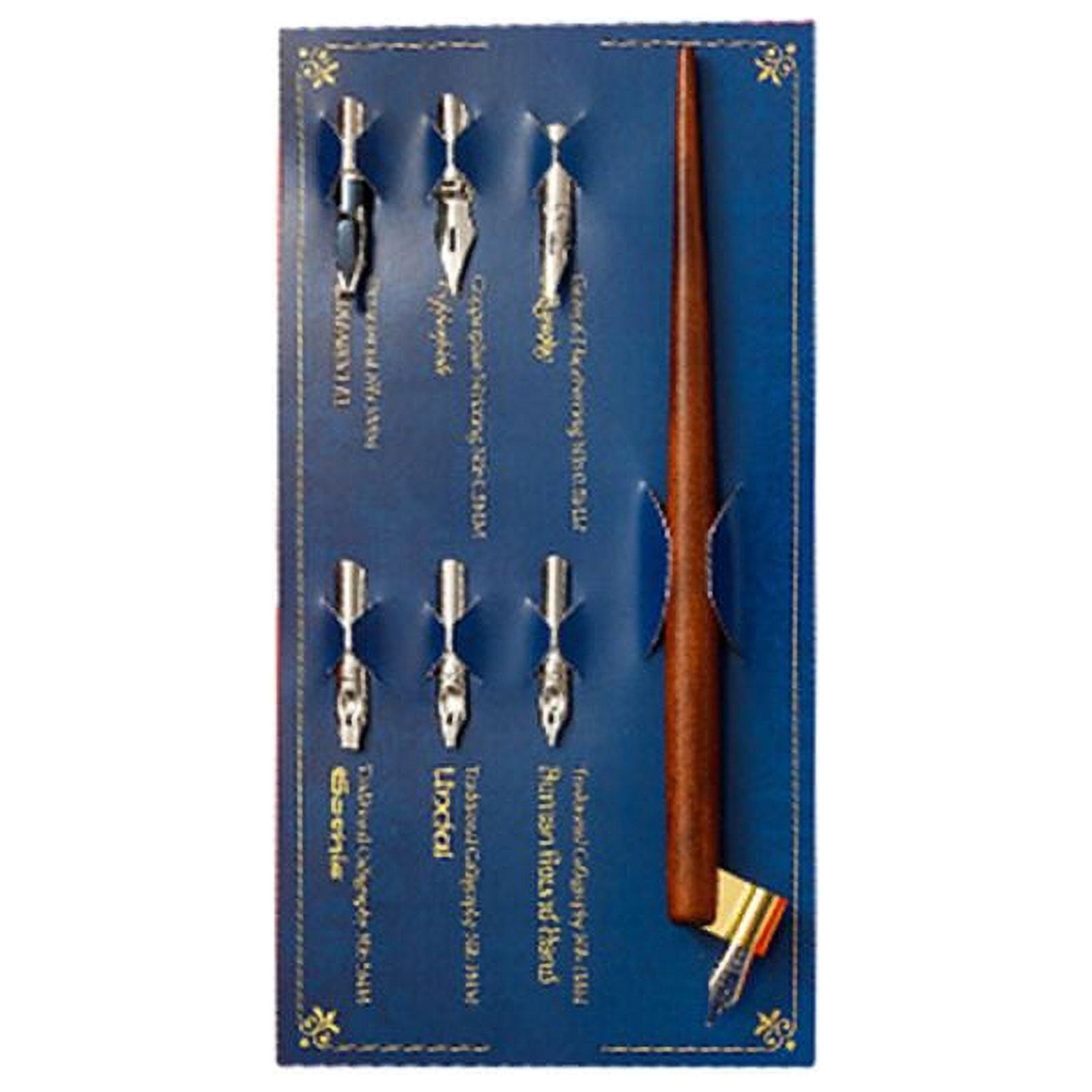 Wood Manga Dip Pen Holder with 6 Nibs Kit Household Portable Accessory ...
