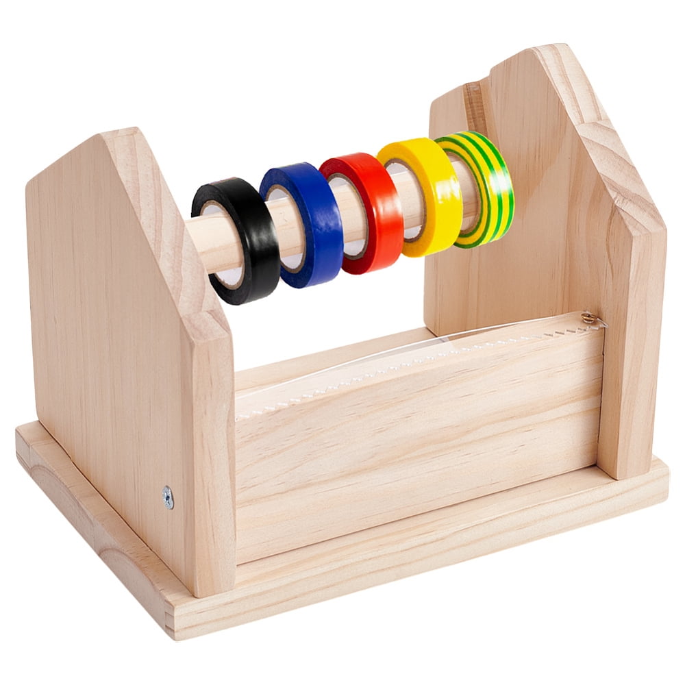 Wood Masking Tape Dispenser Craft Tape Dispenser with Slide Cutter Wood ...
