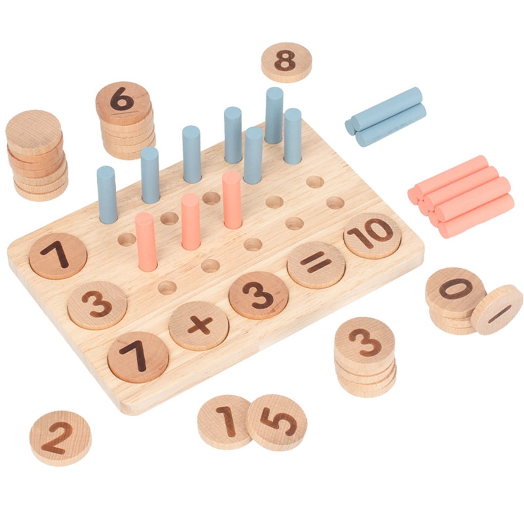 Wood Math Manipulative Board Set Counting Toy For Early Childhood ...