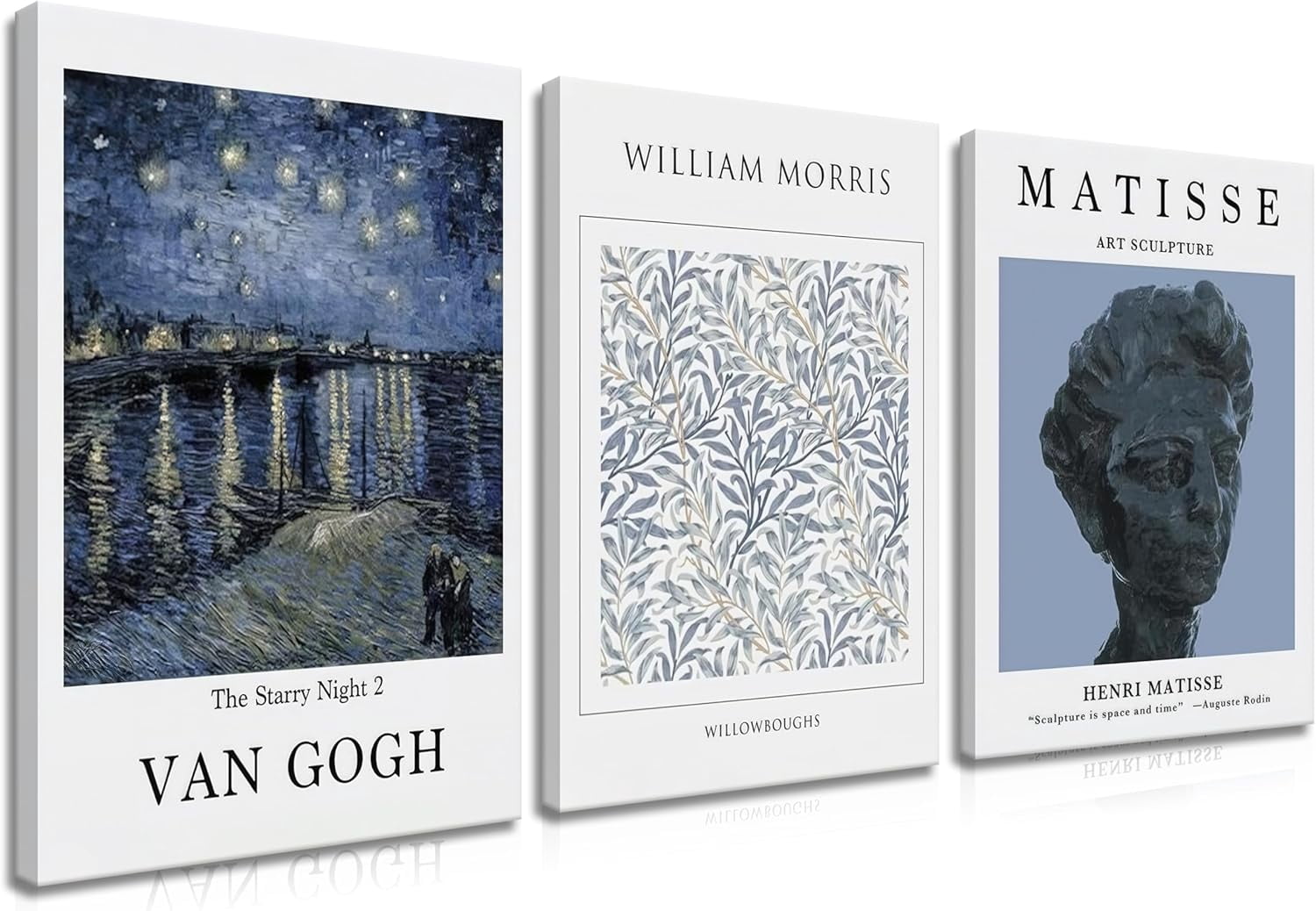 Wood Matisse Wall Art Set of Abstract Blue Henri Matisse Canvas Posters ...