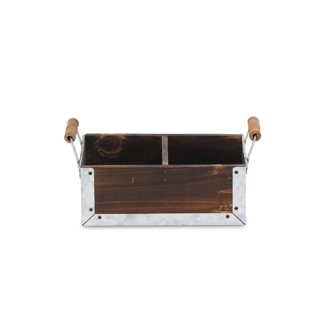 Wood & Metal 2 Slot Organizer with Side Handles - Walmart.com