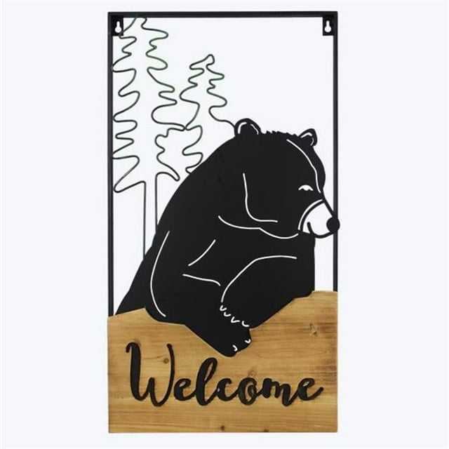 Wood & Metal Bear Wall Welcome Sign - Walmart.com