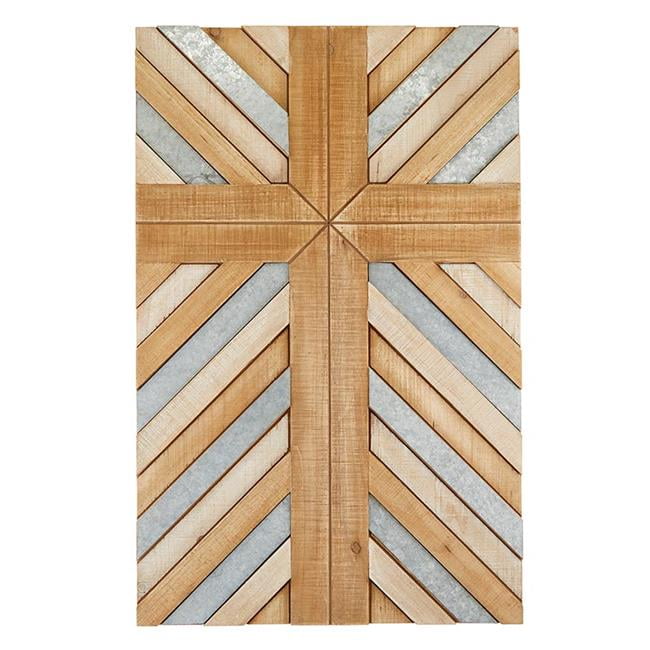 Wood & Metal Plank Cross - Walmart.com