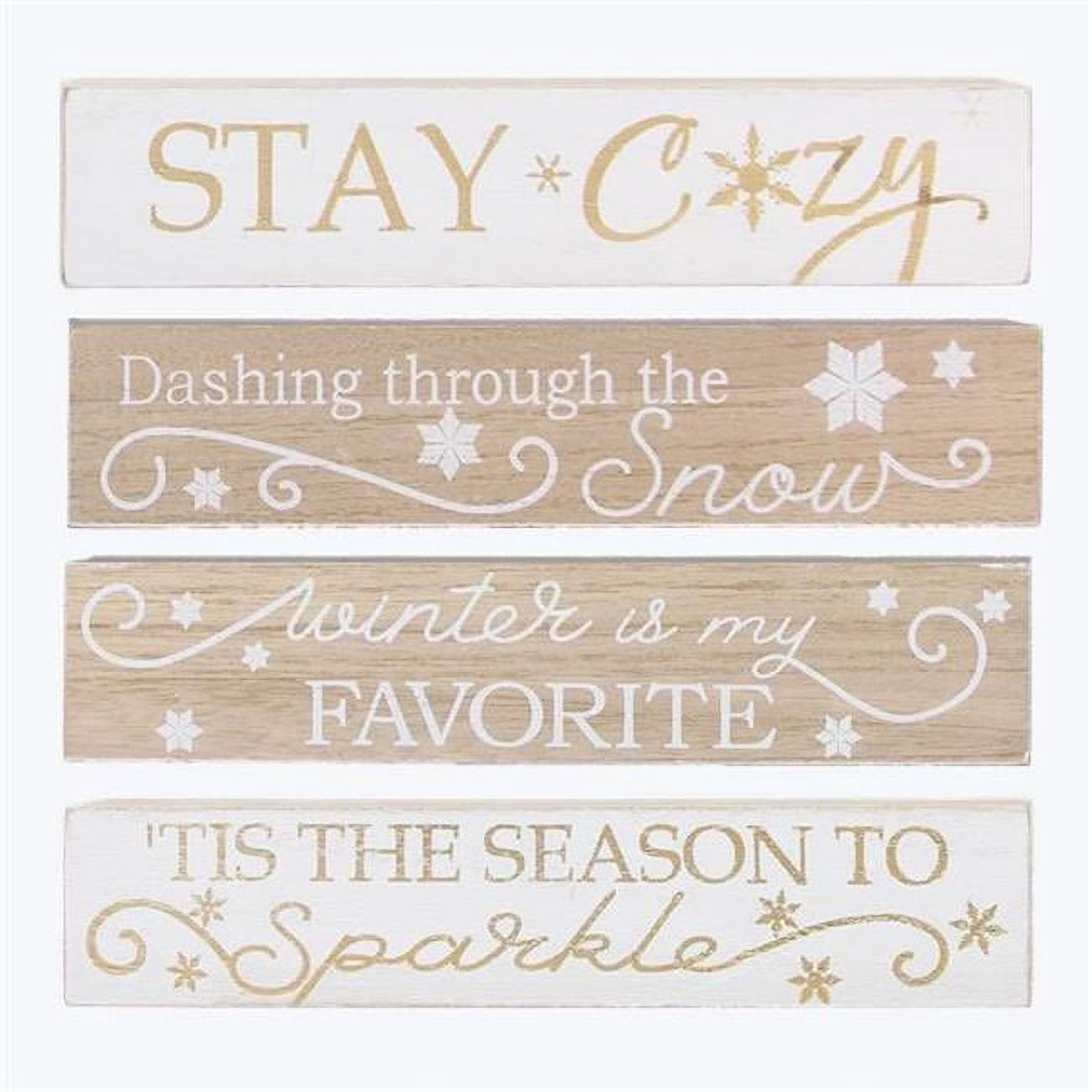 Wood Mini Christmas Block Sign, Assorted Color - 4 Piece - Walmart.com