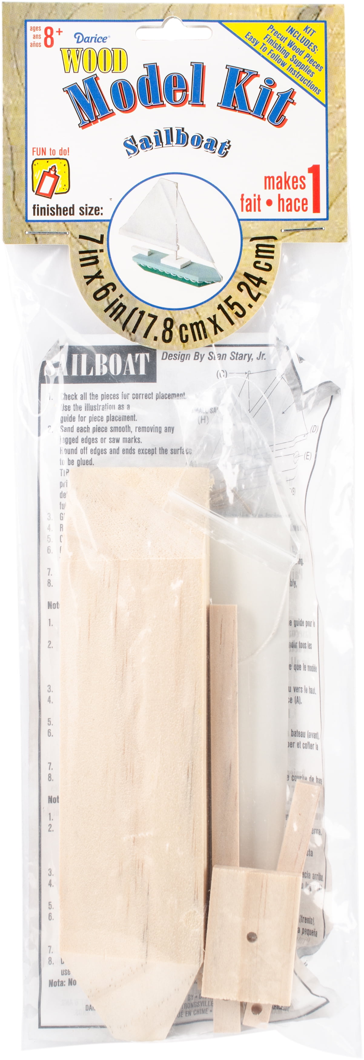 Wood Model Kit, Sailboat - Walmart.com