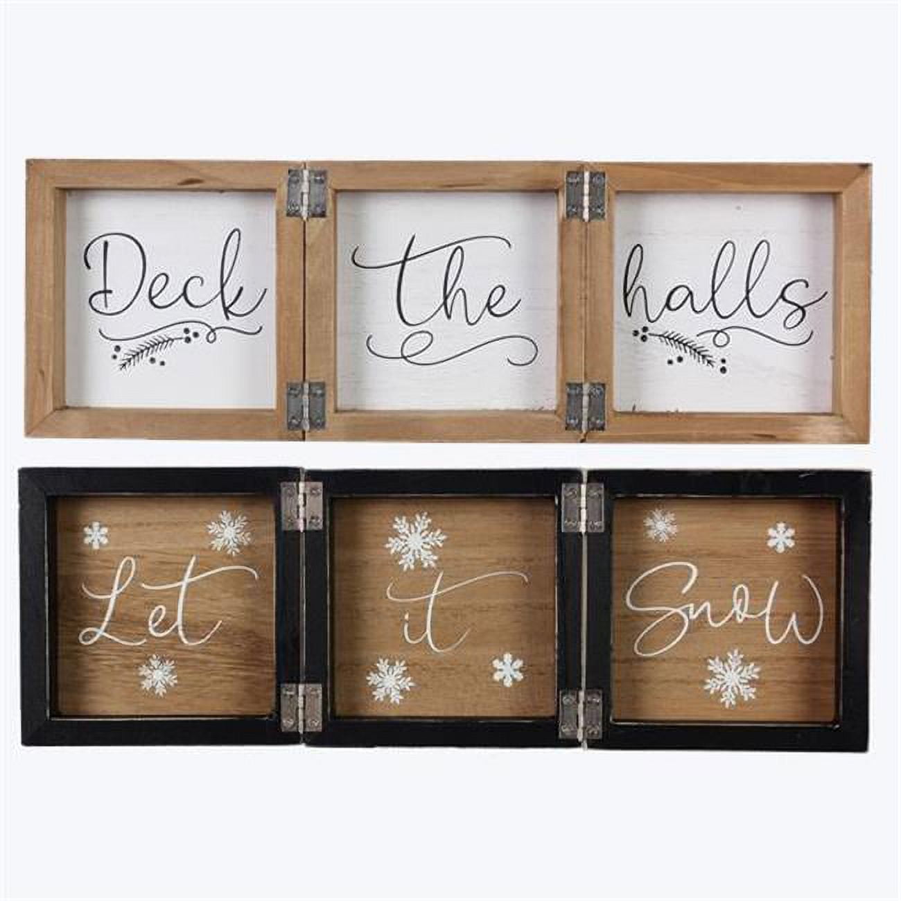 Wood Modern Farmhouse Triple Hinged Sign, Assorted Color - 2 Piece ...
