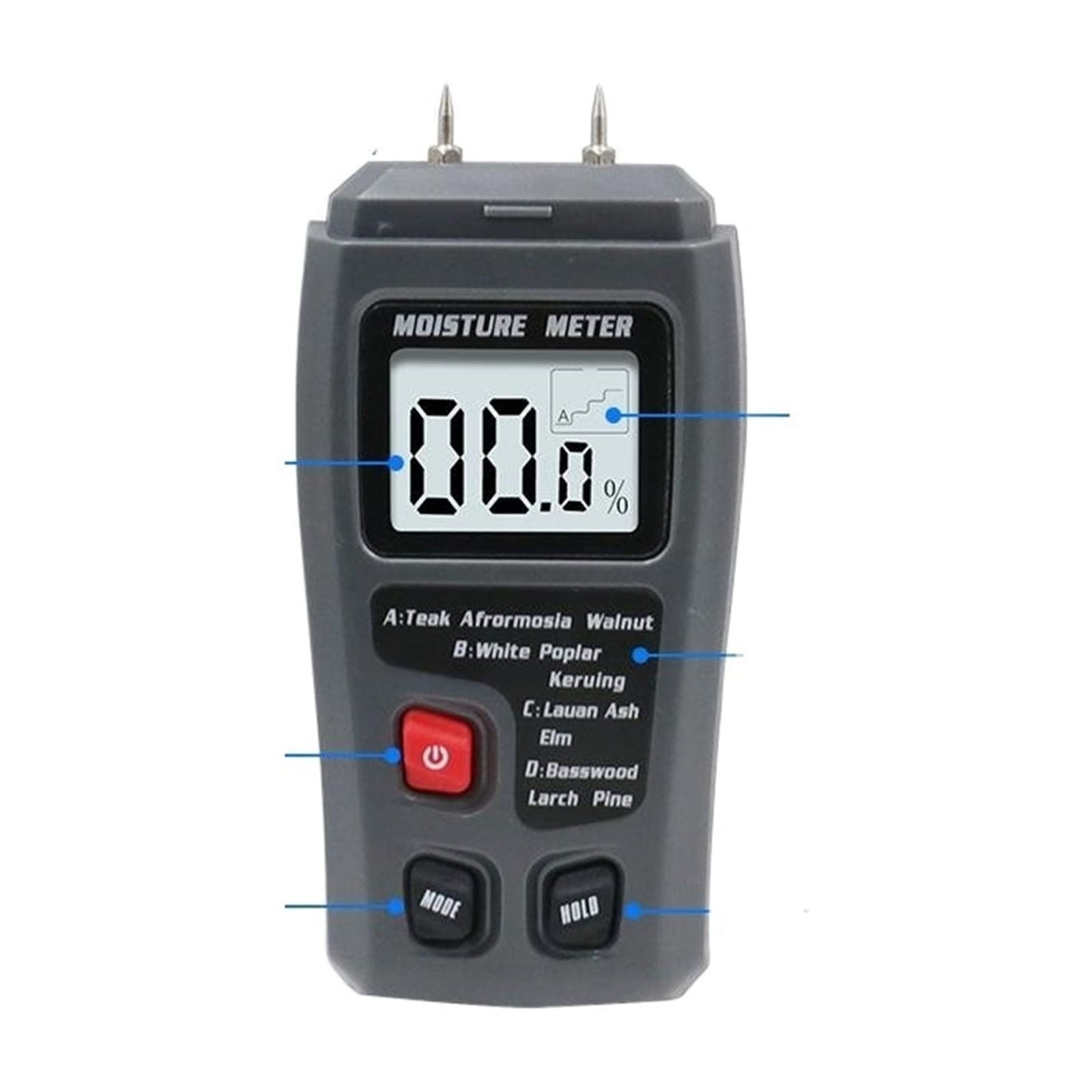 Wood Moisture Detection Tools Digital Moisture Meter Professional 0~99. ...